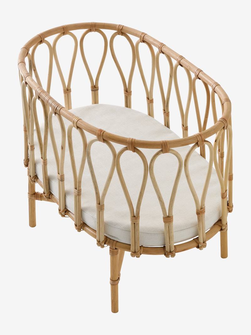 Rotan bed voor babypop - beige, Speelgoed