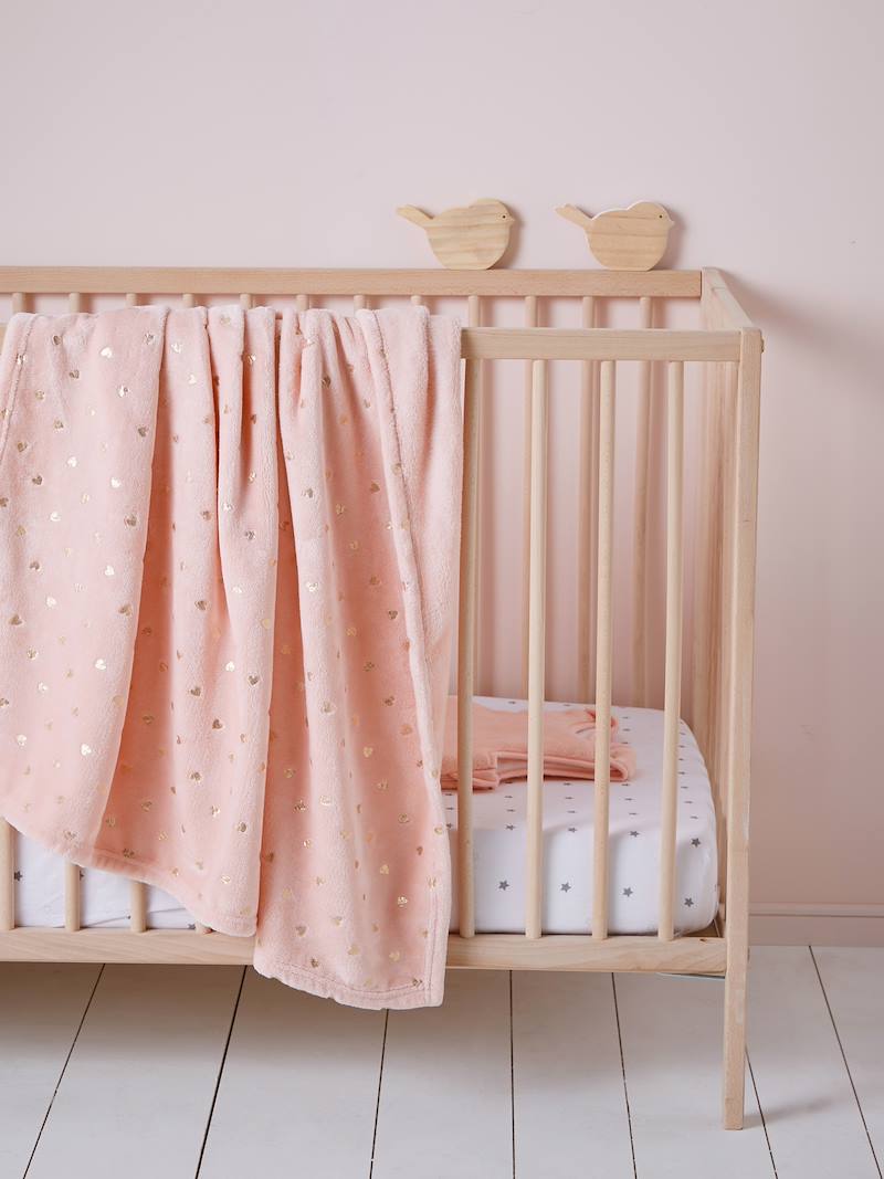 Plaid voor kinderen met goudkleurige hartjes - ecru / gouden harten ...