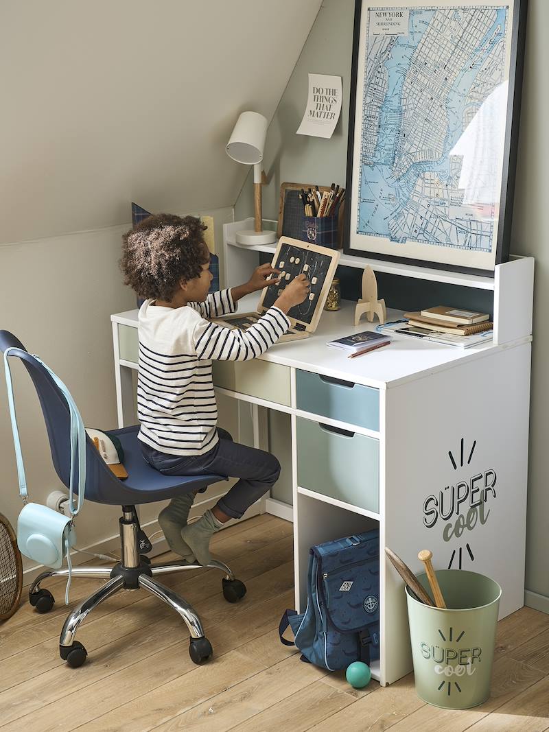 Bureau voor kinderen SUPER COOL - groen, Slaapkamer en Opbergoplossingen