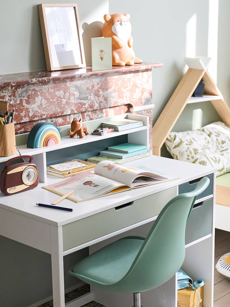 Bureau voor kinderen SUPER COOL - groen, Slaapkamer en Opbergoplossingen